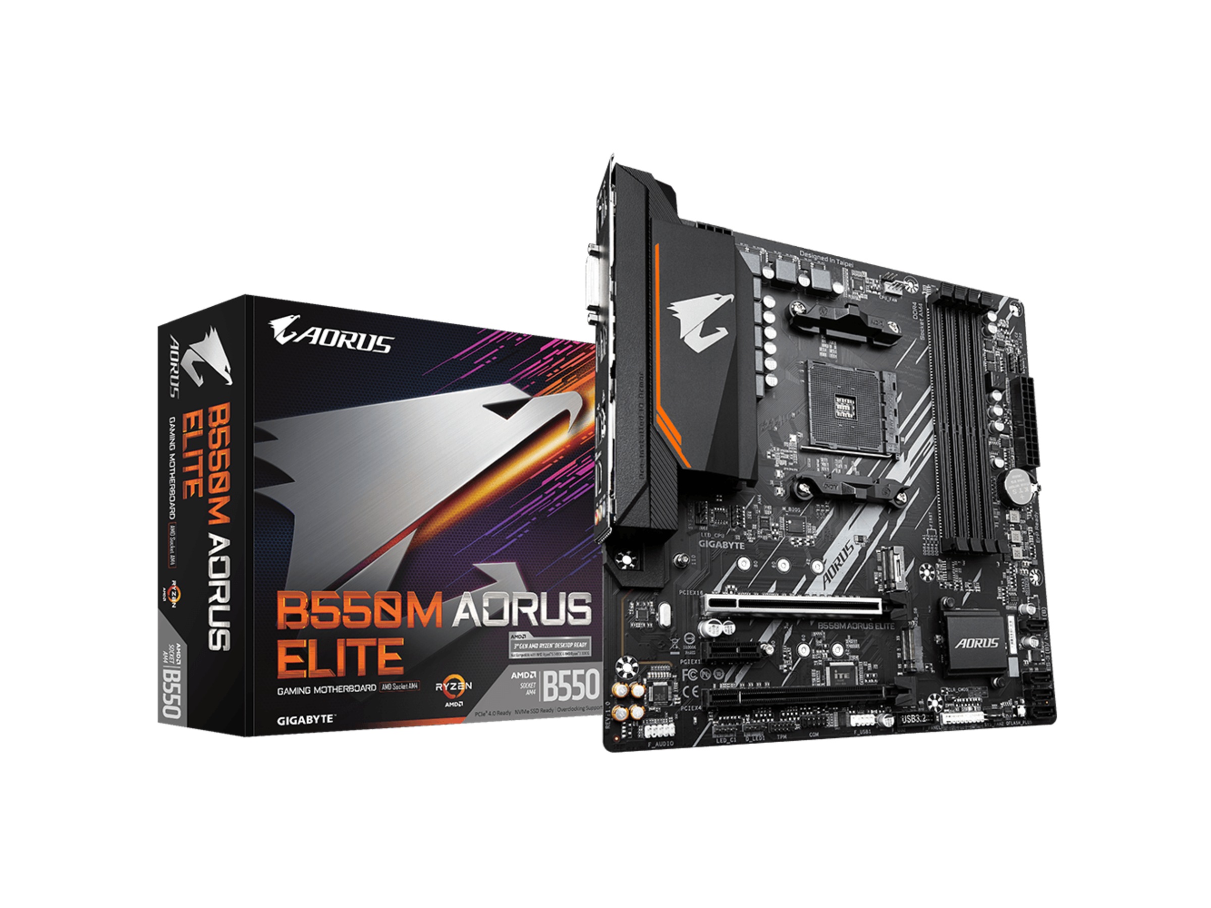 Gigabyte B550M AORUS ELITE, AMD Socket AM4, B550, MicroATX, 4xDDR4 ...